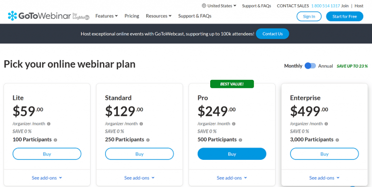GoToWebinar Pricing Plans - How Much Does It Cost Each Month 2022?